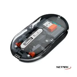 Mouse Transparente 2,4Ghz/BT5,0 Recargable Netmak Gris NM-M670-S ...